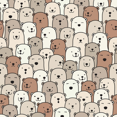 Bobbi Beck eco friendly Brown children's bear Wallpaper