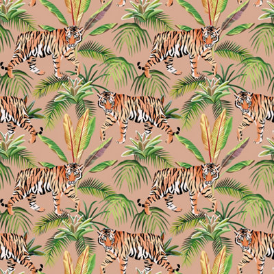 Bobbi Beck eco-friendly brown tropical tiger wallpaper | DIY at B&Q