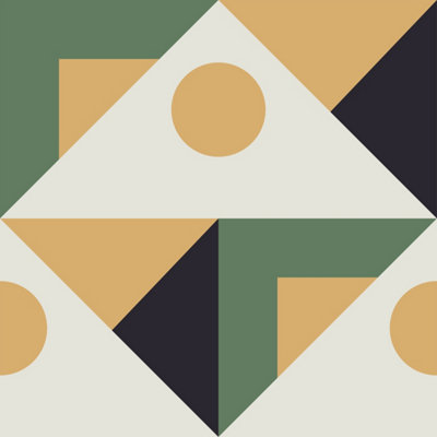 Bobbi Beck eco friendly Green contemporary triangle Wallpaper at B&Q