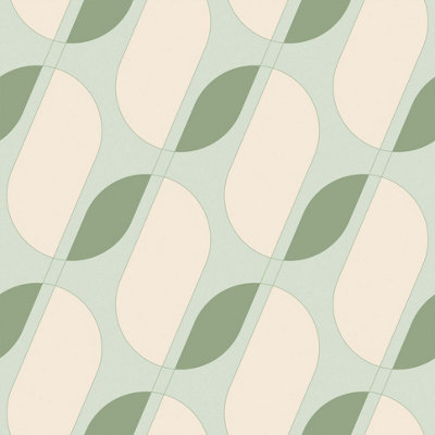 Bobbi Beck eco friendly Green modern squiggle Wallpaper
