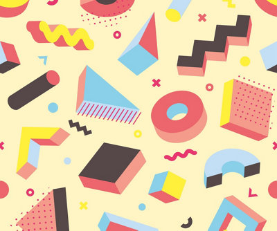 Bobbi Beck eco-friendly Yellow retro memphis wallpaper | DIY at B&Q