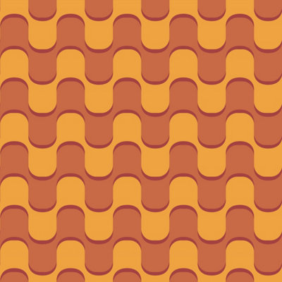 Bobbi Beck eco-friendly yellow retro squiggle pattern wallpaper | DIY ...