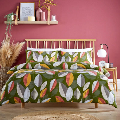 Bodenham Leaf Duvet Set in Multi - Single
