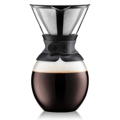 Bodum Pour Over Coffee Maker with Permanent Filter 1.5 Litre - Clear/Black