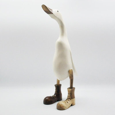 Body Boots Painted Duck Ornament - L15 x W15 x H45 cm - Cream | DIY at B&Q