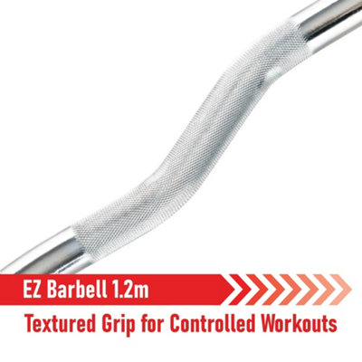 Body Revolutaion EZ 1" Barbell Bar - 1.2m - Spinlock Collar