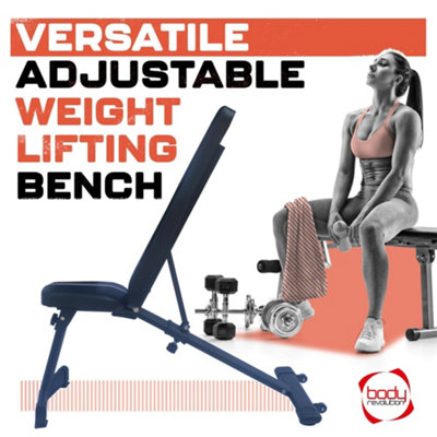 Body Revolution Adjustable Weight Bench - 6 Positions, Heavy Duty Steel ...