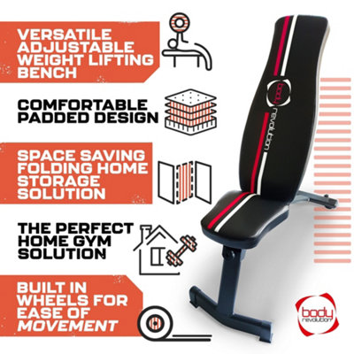 Body Revolution Adjustable Weight Bench - 6 Positions, Heavy Duty Steel ...