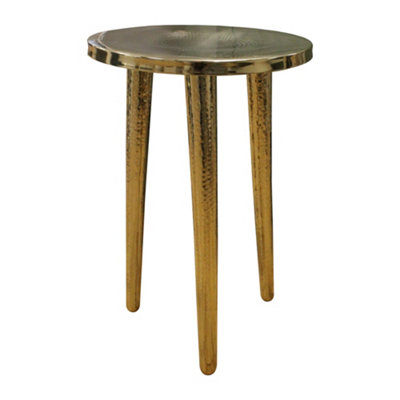 Boho Round 3 Leg Coffee Table, 400mm x 600mm - Brass - Balterley