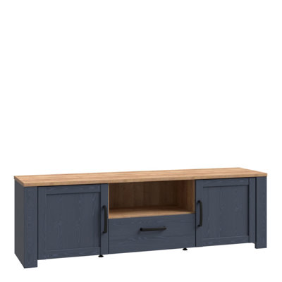 Bohol TV Unit in Riviera Oak/Navy | DIY at B&Q