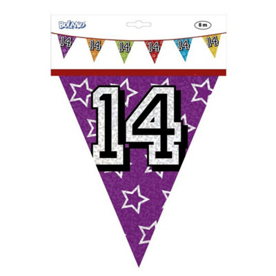 Boland Holographic 14th Birthday Banner Multicoloured (One Size)