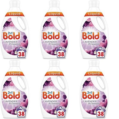 Bold 2in1 Washing Liquid Lavender & Camomile, 38 Washes, 1.33L (Pack of ...
