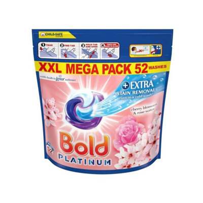 Bold EXTRA All-In-1 Platinum Washing Pods Cherry Blossom & Rose Water ...