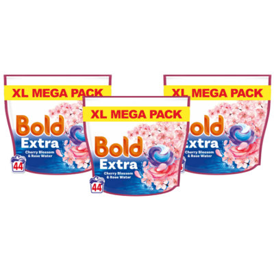 Bold PODS Washing Laundry Capsules 44 Washes Cherry Blossom & Rose ...