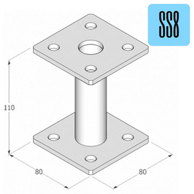 Bolt Down 100mm ( Pack of: 2 ) Pergola Elevated Post Base Support Heavy ...