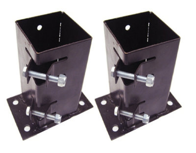 Bolt Down Fence Post Holders 3" 75MM X2 (Bolt Grip Fencing Support Shoe ...