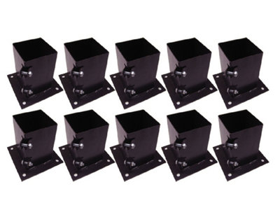 Bolt Down Fence Post Holders 4" 100MM X10 (Bolt Grip Fencing Support Shoe)