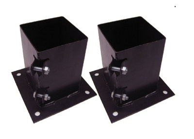 Bolt Down Fence Post Holders 4" 100MM X2 (Bolt Grip Fencing Support Shoe)