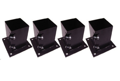 Bolt Down Fence Post Holders 4" 100MM X4(Bolt Grip Fencing Support Shoe)