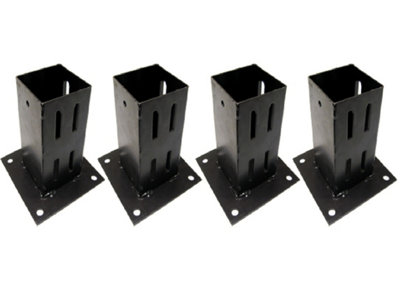 Bolt Down Fence Post Support 4" (Pack of 4 Wedge Grip Fencing Base Foot ...