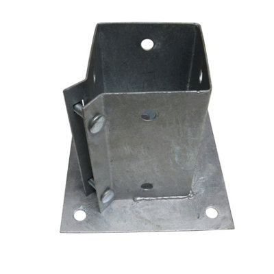Bolt Down Fence Post Support 90MM Galvanised (Bolt Grip Fencing Shoe)