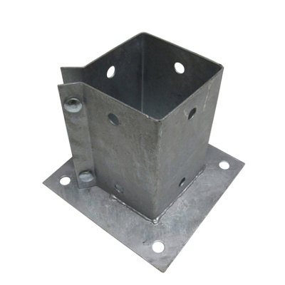 Bolt Down Fence Post Support 90MM Galvanised (Bolt Grip Fencing Shoe)