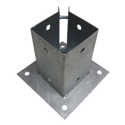 Bolt Down Fence Post Support 90MM Galvanised (Bolt Grip Fencing Shoe)