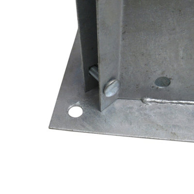 Bolt Down Fence Post Support 90MM Galvanised (Bolt Grip Fencing Shoe)