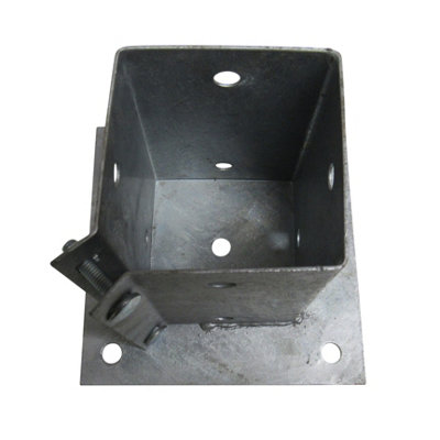 Bolt Down Fence Post Support 90MM Galvanised (Bolt Grip Fencing Shoe)