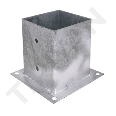 Bolt Down Fence Post Support Heavy Duty Galvanised Square Foot Base ...