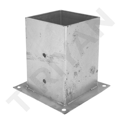 Bolt Down Fence Post Support Heavy Duty Galvanised Square Foot Base ...