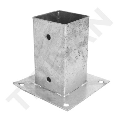 Bolt Down Fence Post Support Heavy Duty Galvanised Square Foot Base ...
