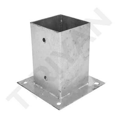 Bolt Down Fence Post Support Heavy Duty Galvanised Square Foot Base ...