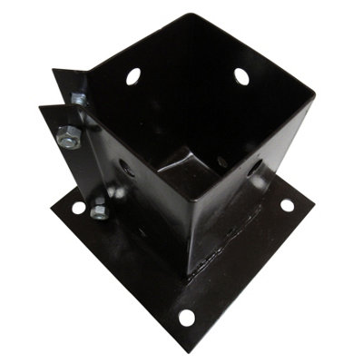 Bolt Down Fence Post Supports 6" X1 Brown (Bolt Grip Fencing Shoe)