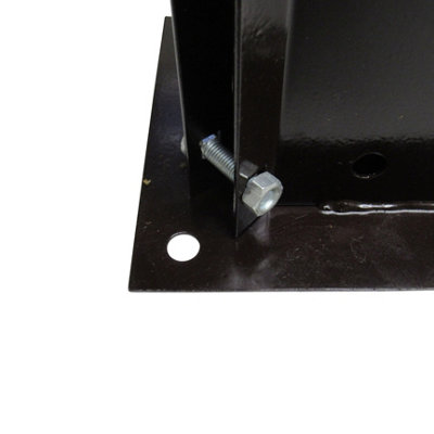 Bolt Down Fence Post Supports 6" X1 Brown (Bolt Grip Fencing Shoe)