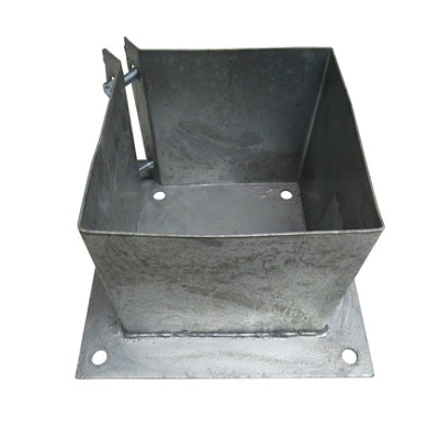 Bolt Down Fence Post Supports 6" X1 Galvanised (Bolt Grip Fencing Shoe)
