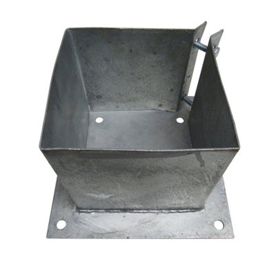 Bolt Down Fence Post Supports 6" X1 Galvanised (Bolt Grip Fencing Shoe)