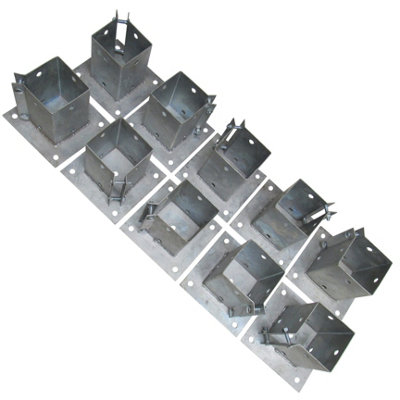 Bolt Down Fence Post Supports 6" X10 Galvanised (Bolt Grip Fencing Shoe)