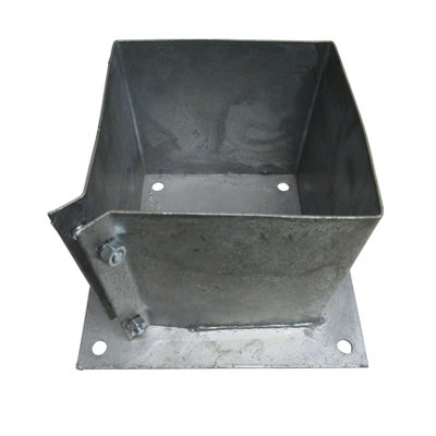 Bolt Down Fence Post Supports 6" X4 Galvanised (Bolt Grip Fencing Shoe)