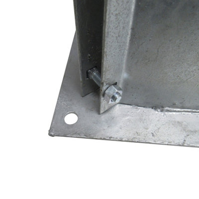 Bolt Down Fence Post Supports 6" X4 Galvanised (Bolt Grip Fencing Shoe)