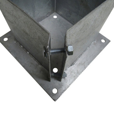 Bolt Down Fence Post Supports 6" X4 Galvanised (Bolt Grip Fencing Shoe)