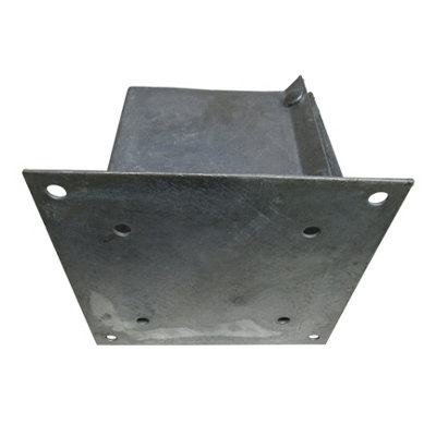 Bolt Down Fence Post Supports 6" X4 Galvanised (Bolt Grip Fencing Shoe)