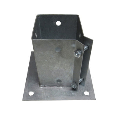 Bolt Down Fence Post Supports 90MM X10 Galvanised (Bolt Grip Fencing Shoe)