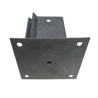 Bolt Down Fence Post Supports 90MM X4 Galvanised (Bolt Grip Fencing Shoe)