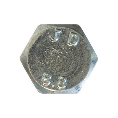 Bolts High Tensile Metric M8 x 55 Zinc Plated Steel DIN 931 Grade 8.8 Pack of 50