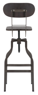 Bolzano Single Vintage Kitchen Bar Stool, Steel Legs, Height Adjustable ...