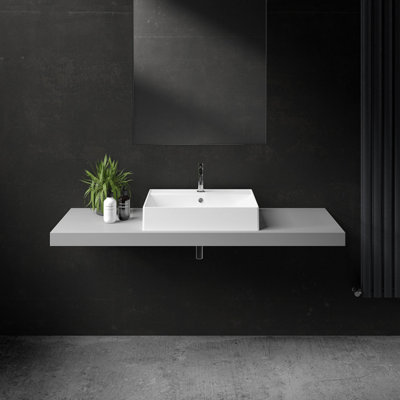 Bomberg Stone Counter Top Basin 600 - Matt White