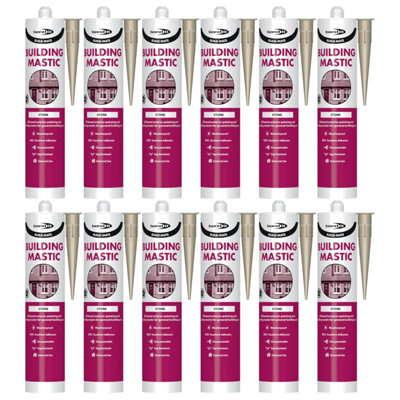 Bond It BUILD-MATE Building Mastic Silicone Sealant - 12x Stone, 310ml ...