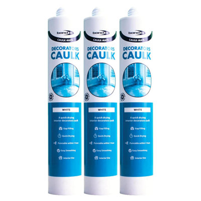 Bond It CAULK-MATE Decorators Filler - 3x White, 350ml - Crack & Gap ...