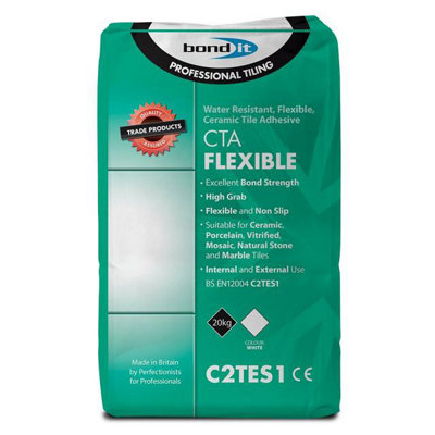 Bond It CTA Flexible Tile Adhesive White Cement Ceramic Floor Wall Non ...